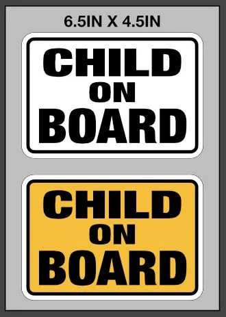 CHILD ON BOARD STICKERS 6.5X4.5 IN 2PCS. | Lazada PH