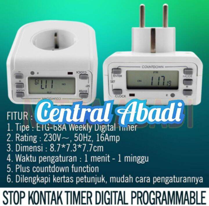 Stop Kontak Timer Digital Programmable | Lazada Indonesia