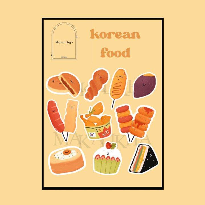 KOREAN FOOD - Sticker Sheet by MAKALIKHA | Lazada PH