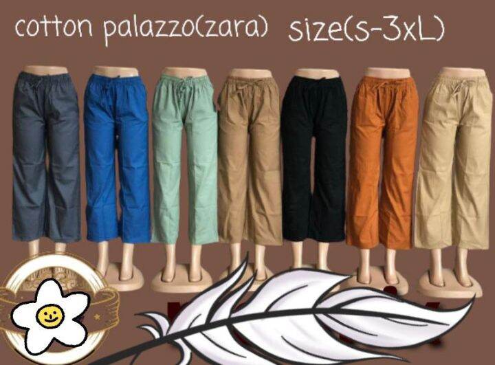 Womens seluar Palazo Cotton Palazo Pants/s_3xL Women Wide Leg Pants ...