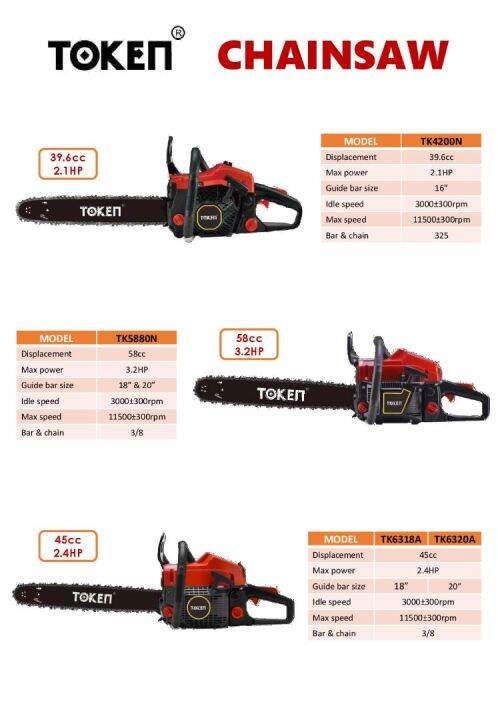 Token heavy duty 16", 18" and 20" Chain saw | Lazada