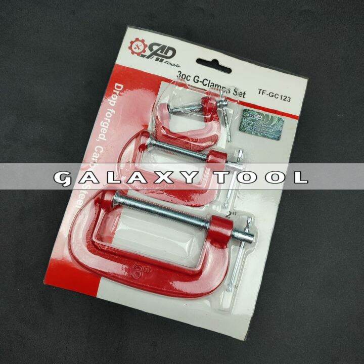 Klem C Set 3 Pcs Clamp C Set Penjepit Catok Kayu 1 2 3 Inch Ready ...
