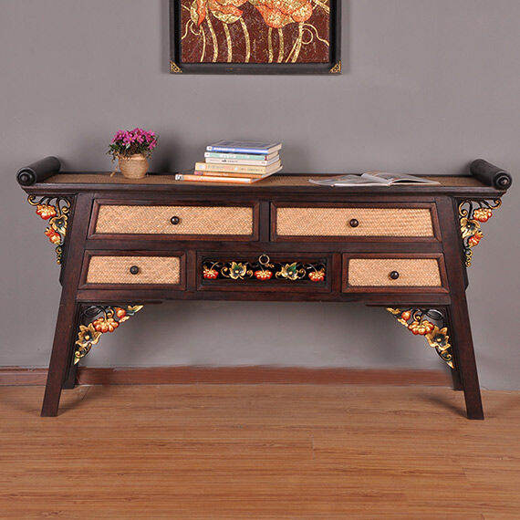Five-Drawer Desk Desk Desk Tribute Table Buddha Shrine Desk Solid Wood ...