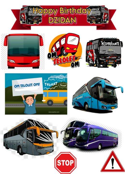 Topper bus om telolet custom nama | Lazada Indonesia