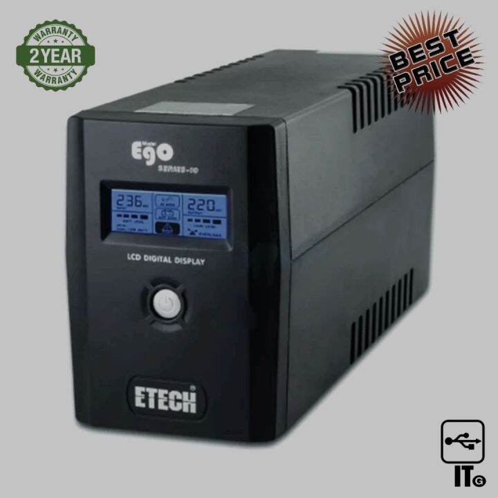 UPS 1000VA ETECH Ego By ZIRCON ประกัน 2*2*0 UPS เครื่องสํารองไฟคอมพิวเตอร์ เครื่องสํารองไฟ ...