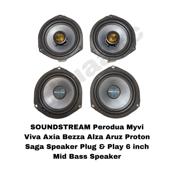 SOUNDSTREAM Perodua Myvi Viva Axia Bezza Alza Aruz Proton Saga Speaker Plug & Play 6 inch Mid ...