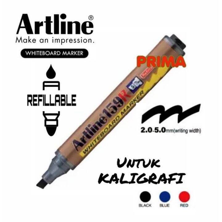 SPIDOL KALIGRAFI ARTLINE UNTUK WHITEBOARD (REFILLABLE) BISA DIISI ULANG | Lazada Indonesia