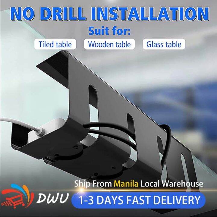 Wire Management Tray to Hide Cables Power Strips, Large Under Table ...