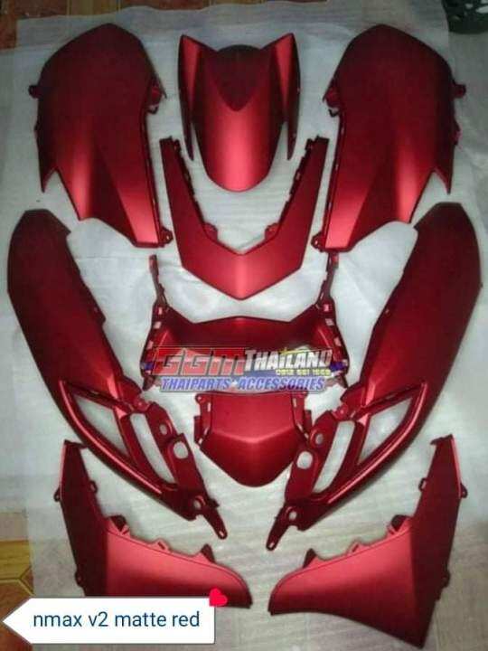 NMAX V2 MATTE RED SET FAIRINGS 10PCS ORIGINAL YAMAHA GENUINE PARTS ...
