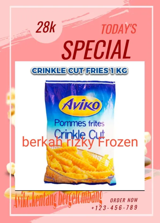 Aviko. Crinkle Cut fries/ kentang gelombang kemasan 1kg . | Lazada ...