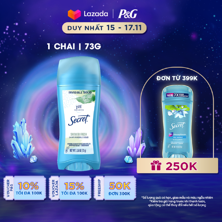 Gel Khử Mùi và Ngăn Tiết Mồ Hôi SECRET 73g Hương Shower Fresh - Nhập Khẩu Mỹ | Lazada.vn