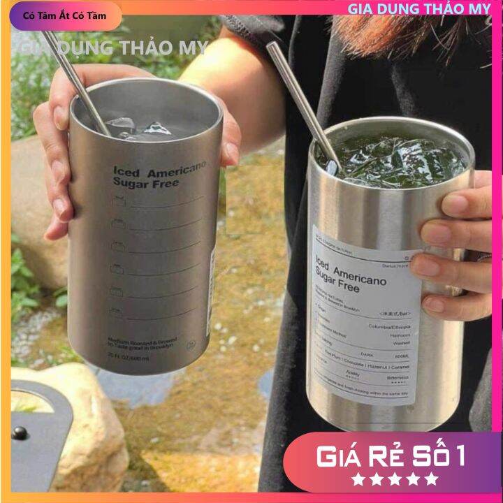 Cốc Giữ Nhiệt Ly Giữ Nhiệt Inox 304 600 ml Có Ống Hút | Lazada.vn