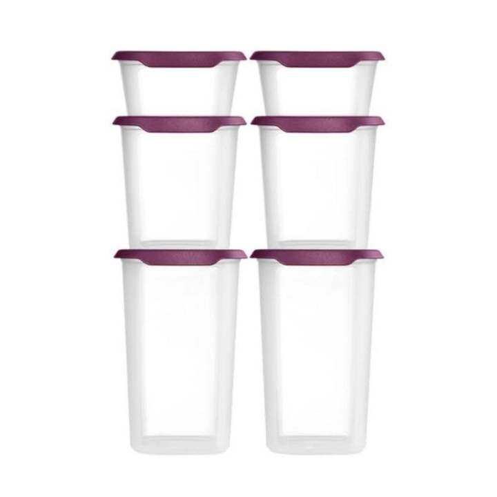 Tupperware One Touch Fresh Small Square Set (6pcs) / 370ml / 810ml / 1.25l | Lazada