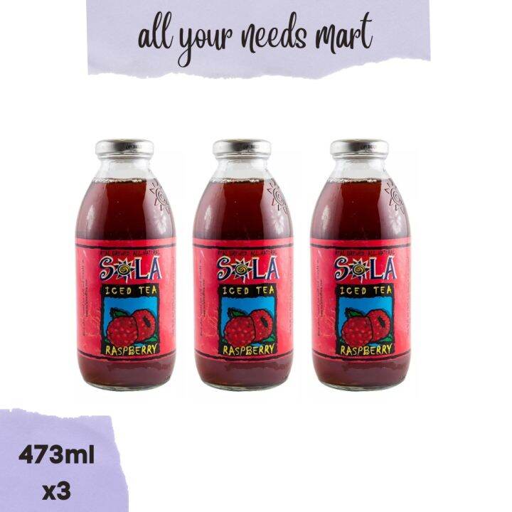 Sola Iced Tea Raspberry, 473ml x 3 | Lazada PH