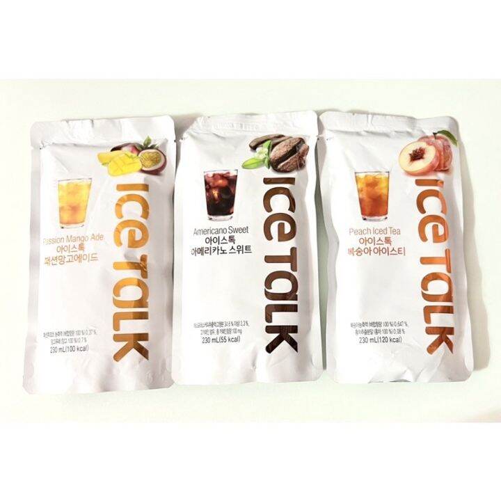 Ice Talk Pouched Drink Korea Americano Sweet Passion Mango Ade Peach ...