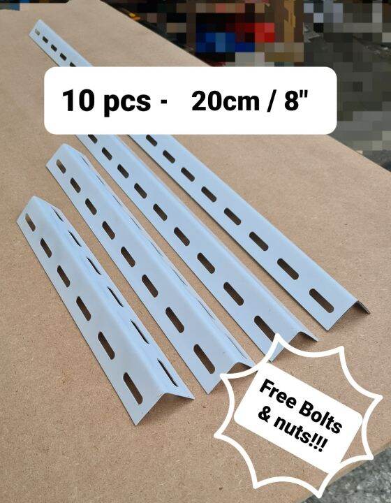 White Slotted angle Bar - 10 pcs - 8 inches | Lazada PH