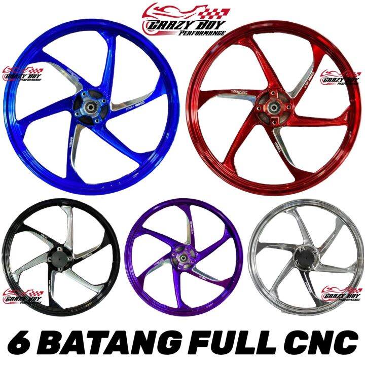 SPORTRIM 6 BATANG FULL CNC PNP Y15ZR Y16ZR ENKEI 1.6/1.6 COLOR BLACK CHROME BLUE RED PURPLE | Lazada