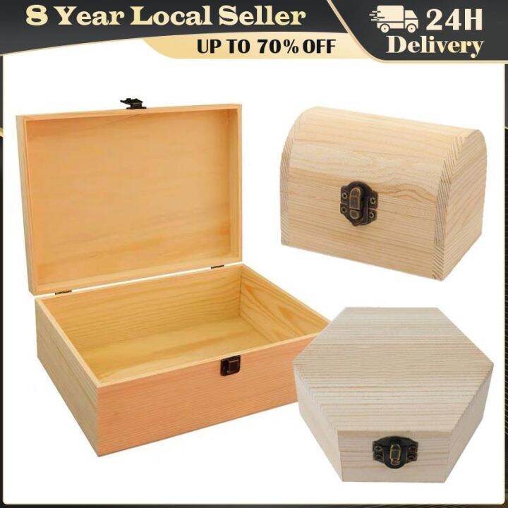 Wooden Arched Box Keepsake Vintage Treasure Chest Wood Jewellery ...