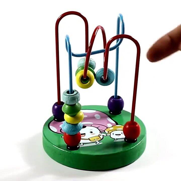 Wooden Educational Cartoon Toys Beaded Connection 3 Colors Available ...