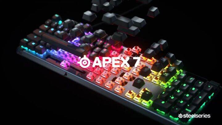 SteelSeries Apex 7 Red Switch RGB Mechanical Gaming Keyboard Wired USB ...