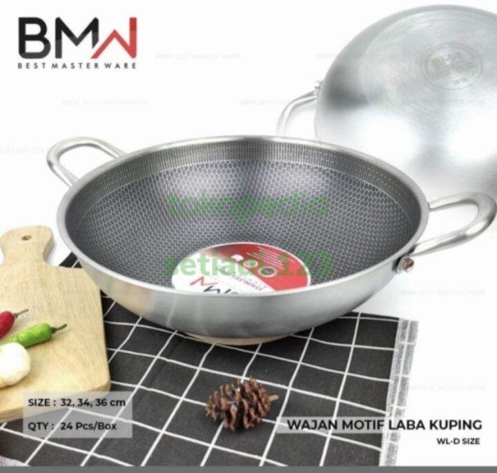 wajan kuali penggorengan / wajan motif laba wok pan masak anti lengket ...