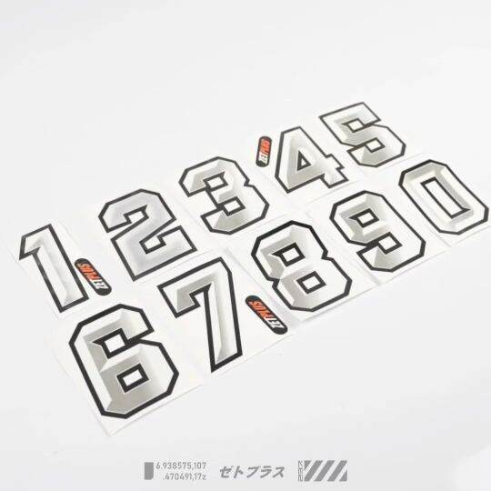 STIKER ANGKA RACING /sticker 1 2 3 4 5 6 7 8 9 0/motor cross MX-emblem ...