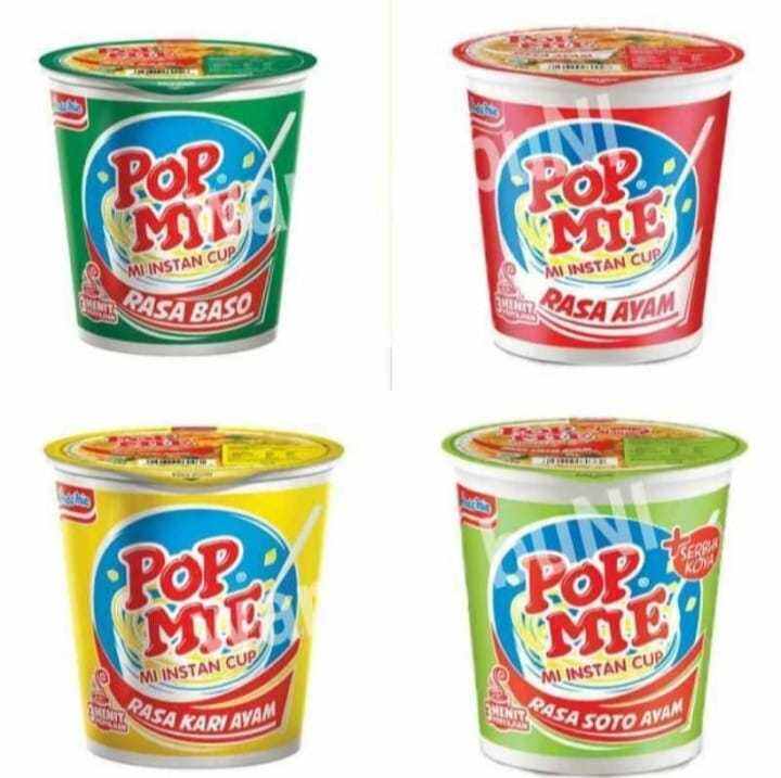 Pop Mie Rasa Baso/Ayam Bawang/Kari Ayam/Soto Ayam 1 Kardus isi 24 Pcs ...