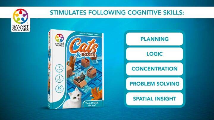 SMART GAMES, Cats & Boxes ของเล่นฝึกสมอง เสริมเชาว์ สำหรับเด็ก 7 ปีขึ้น ...