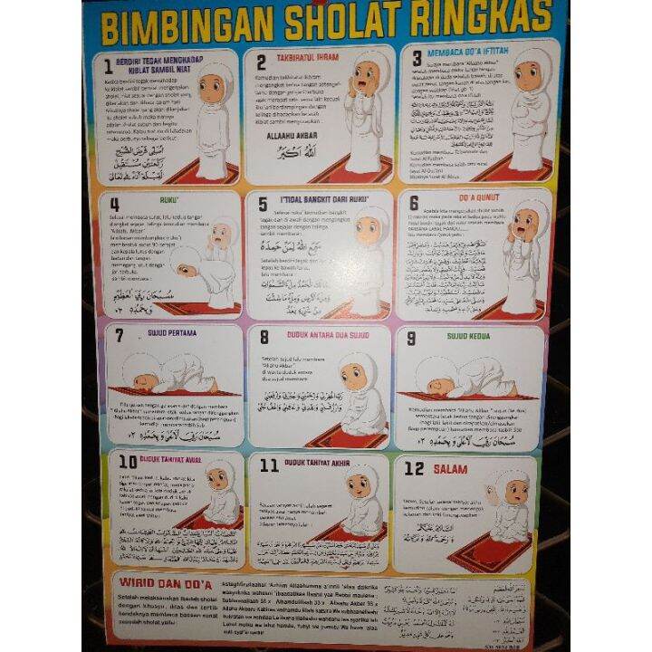 Poster Edukasi Bimbingan Sholat Perempuan Panduan Gerak dan Bacaan ...