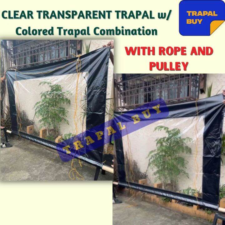 6FT x 8FT TRANSPARENT ROLL UP LONA TARPS TARP TARPAULIN with COLORED ...