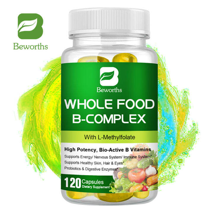 BEWORTHS Vitamin B Complex Capsules B1, B2, B3, B5, B6, B7, B9, B12 for ...