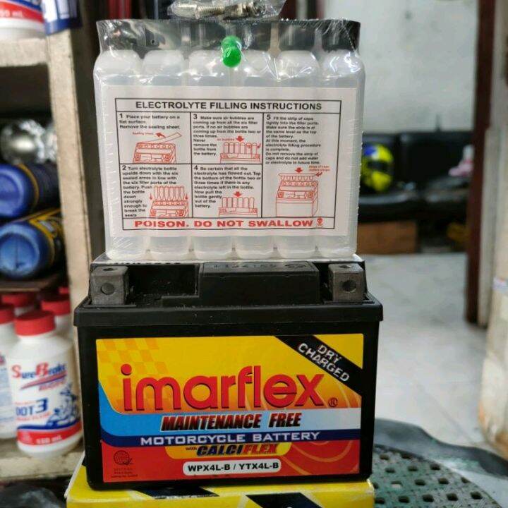 Battery imarflex Maintenance free or 4L (WPX4L-B/YTx4L-B) | Lazada PH