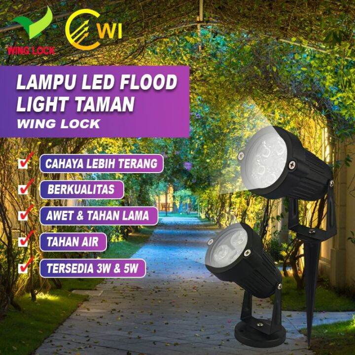 Lampu Taman LED 5 Watt 5 mata wing lock | Lazada Indonesia