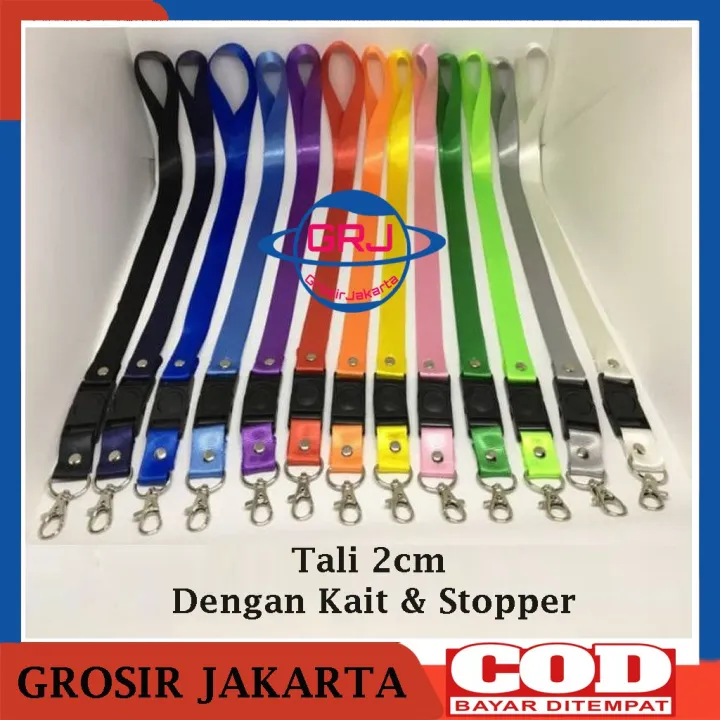 Tali id card plus stopper dan kait ukuran 2cm | Lazada Indonesia