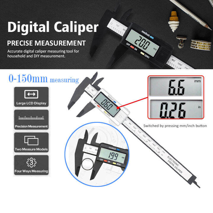 Digital Caliper Electronic Vernier Caliper 0-150mm Ultra-high Strength ...