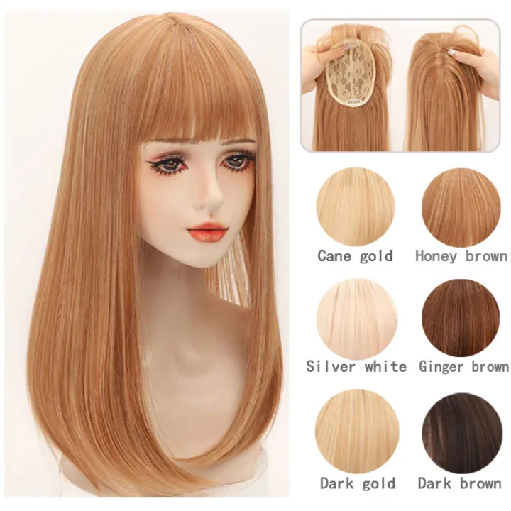 Synthetic Topper Wig 50cm Long Straight Hair Piece Cover The Head Top ...