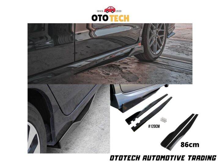 1pair Universal Car Side skirt Diffuser Lips Extension Panels Glossy ...