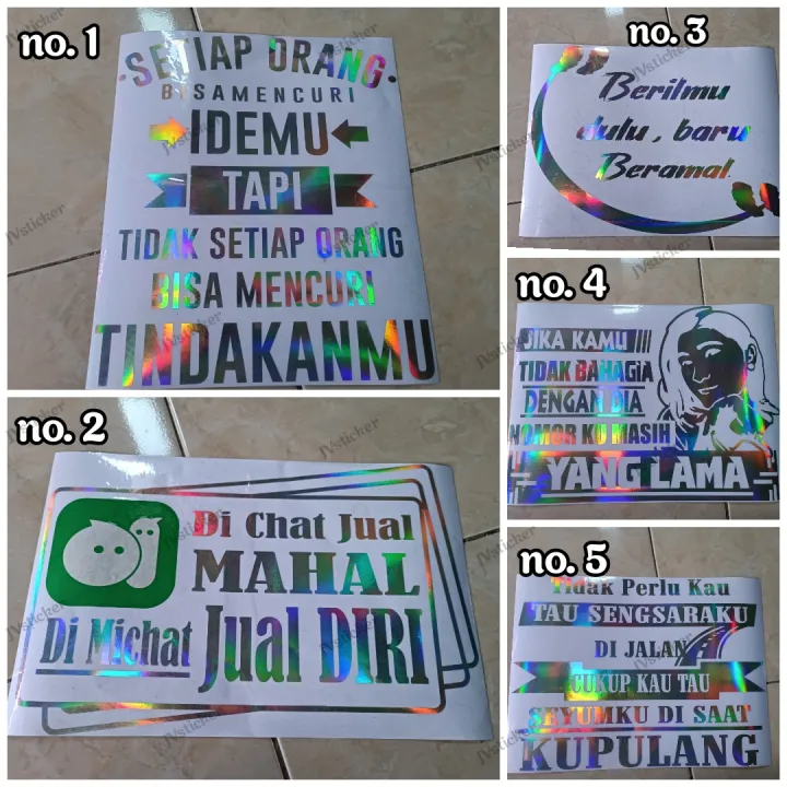 sticker kata-kata buat di kaca mobil pickup, truk, dan lain lain ...