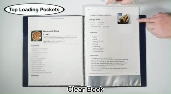 Clear Book Long Multi-pocket PP Plastic Ring Binder Folder Spiral ...