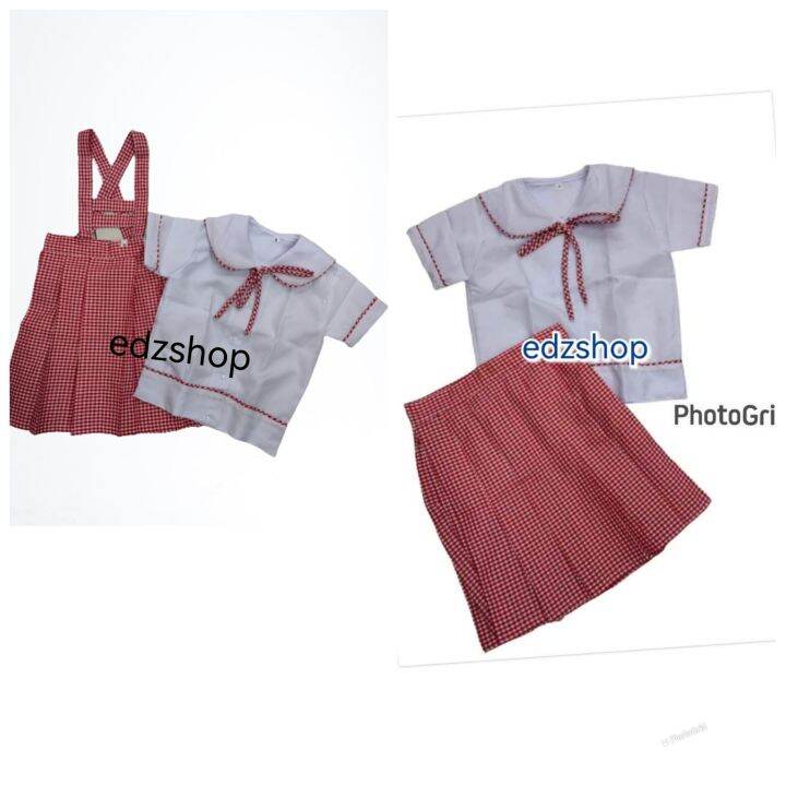 Terno palda &blouse school uniform.chekerd red | Lazada PH