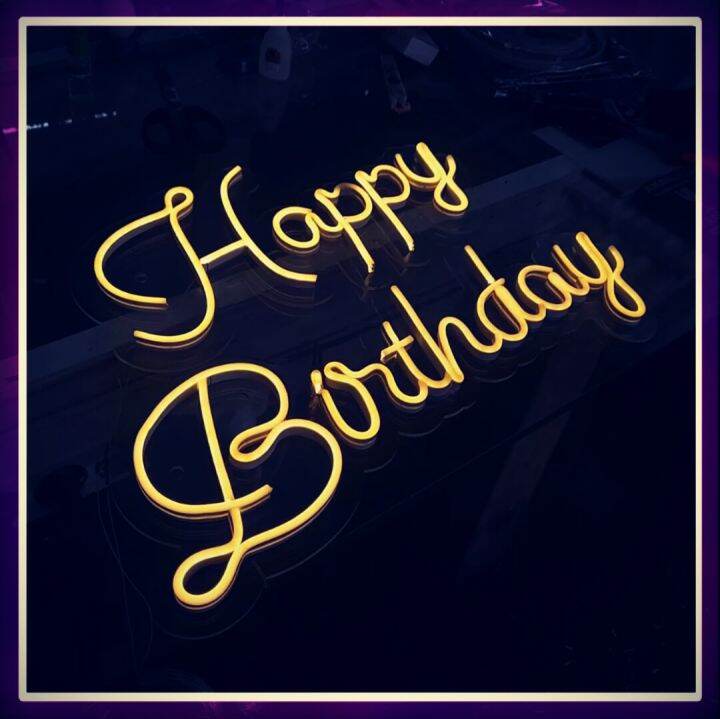 Happy Birthday Custom Neon Flex, Neon Flex Custom Tulisan, Neon Flex ...