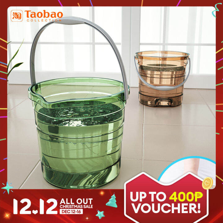 Household Large Transparent Bucket Thickened Portable Plastic Water ...