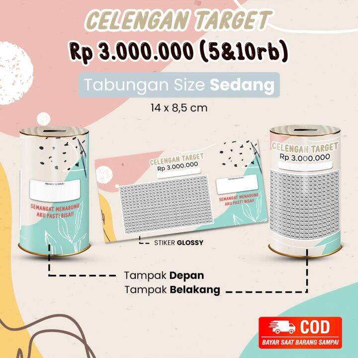 CELENGAN TARGET/ READY CUSTOME BACKGROUND KARTUN/FULL KALENG BUKA TUTUP ...