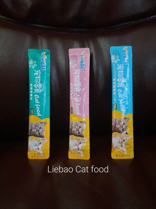 Liebao creamy cemilan snack kucing cat food tuna cod fish chicken 15gr ...