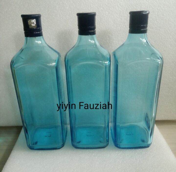 Botol bekas minuman BOMBAY botol biru botol kaca per 1pcs | Lazada ...