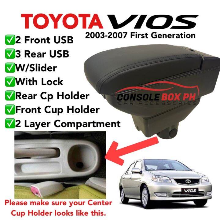 Toyota Vios First Generation 2003-2007 Armrest Console Box | Lazada PH