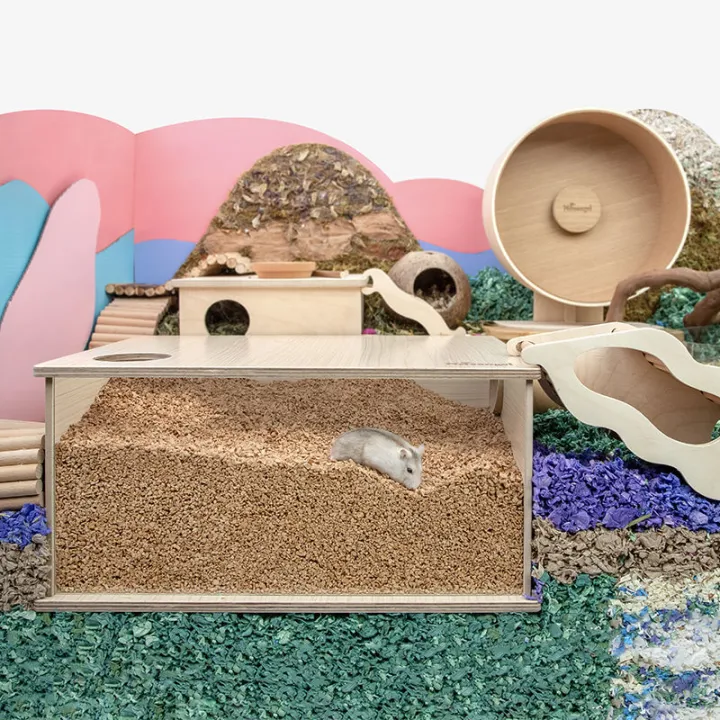 Niteangel Aite Hamster Digging House Acrylic Peeping House Cork Grain ...