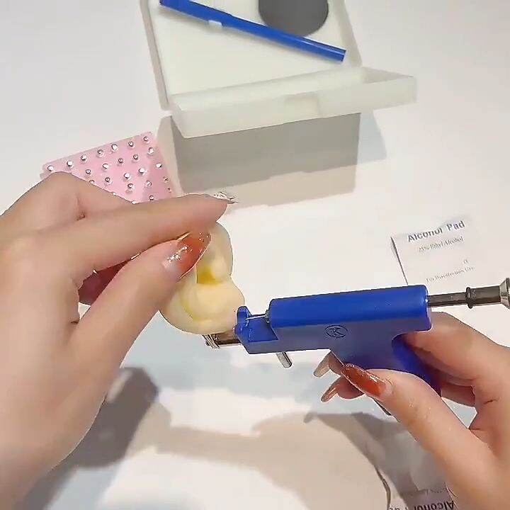 【Fast Delivery】AMO 98PCS Safety Painless Ear Piercing Gun Set Ears ...