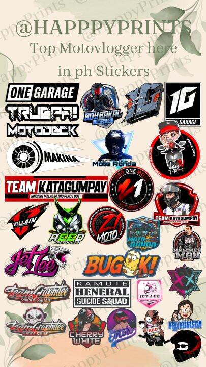 L Top motovlogger Laminated Waterproof High quality vinyl stickers SOLD ...