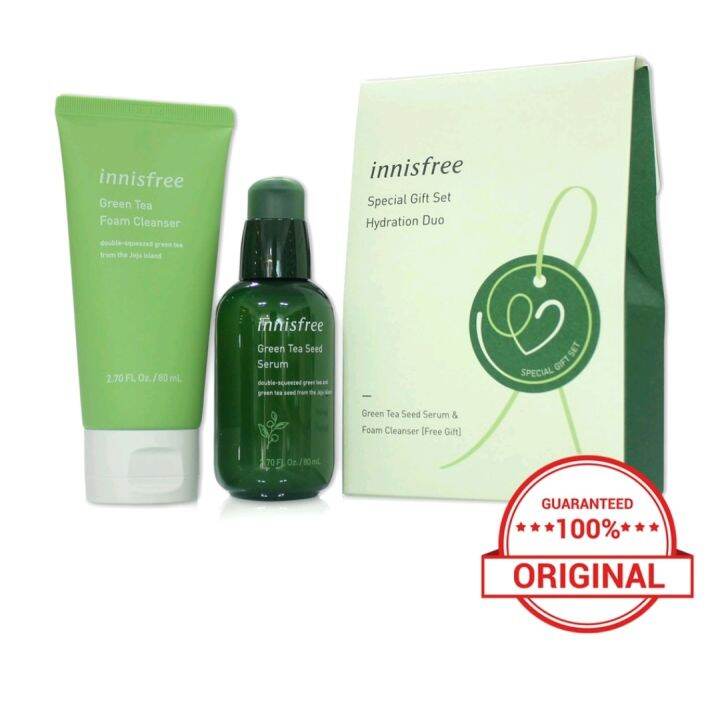 Innisfree Special Gift Set Hydration Dou/ Green Tea Seed Serum / Foam ...